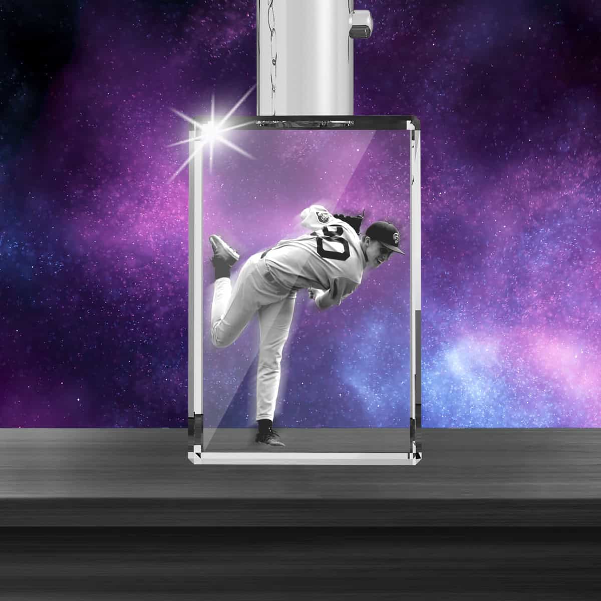 3D Crystal Rectangle Keychain - Teddy & Finn