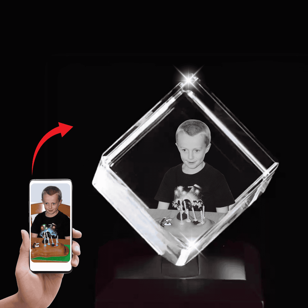 3D Diamond Cut Crystal - Teddy & Finn